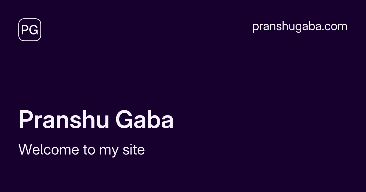 Home | Pranshu Gaba